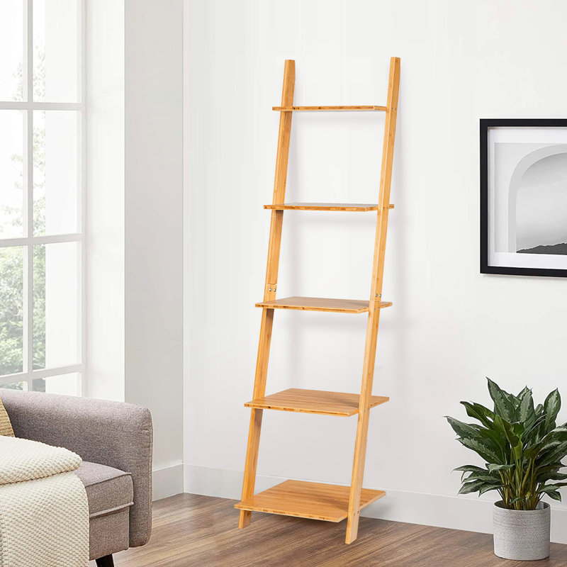 Solid wood leaning bookshelf store
